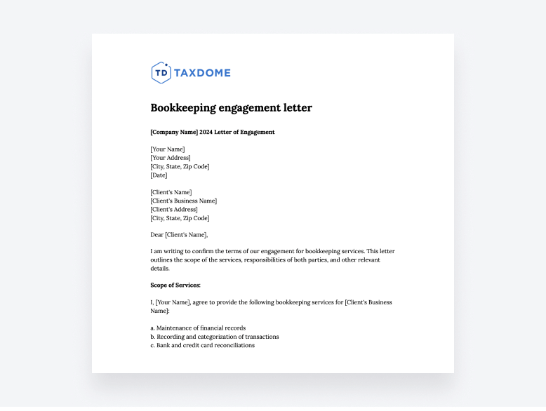 Free bookkeeping engagement letter template: samples & best practices ...