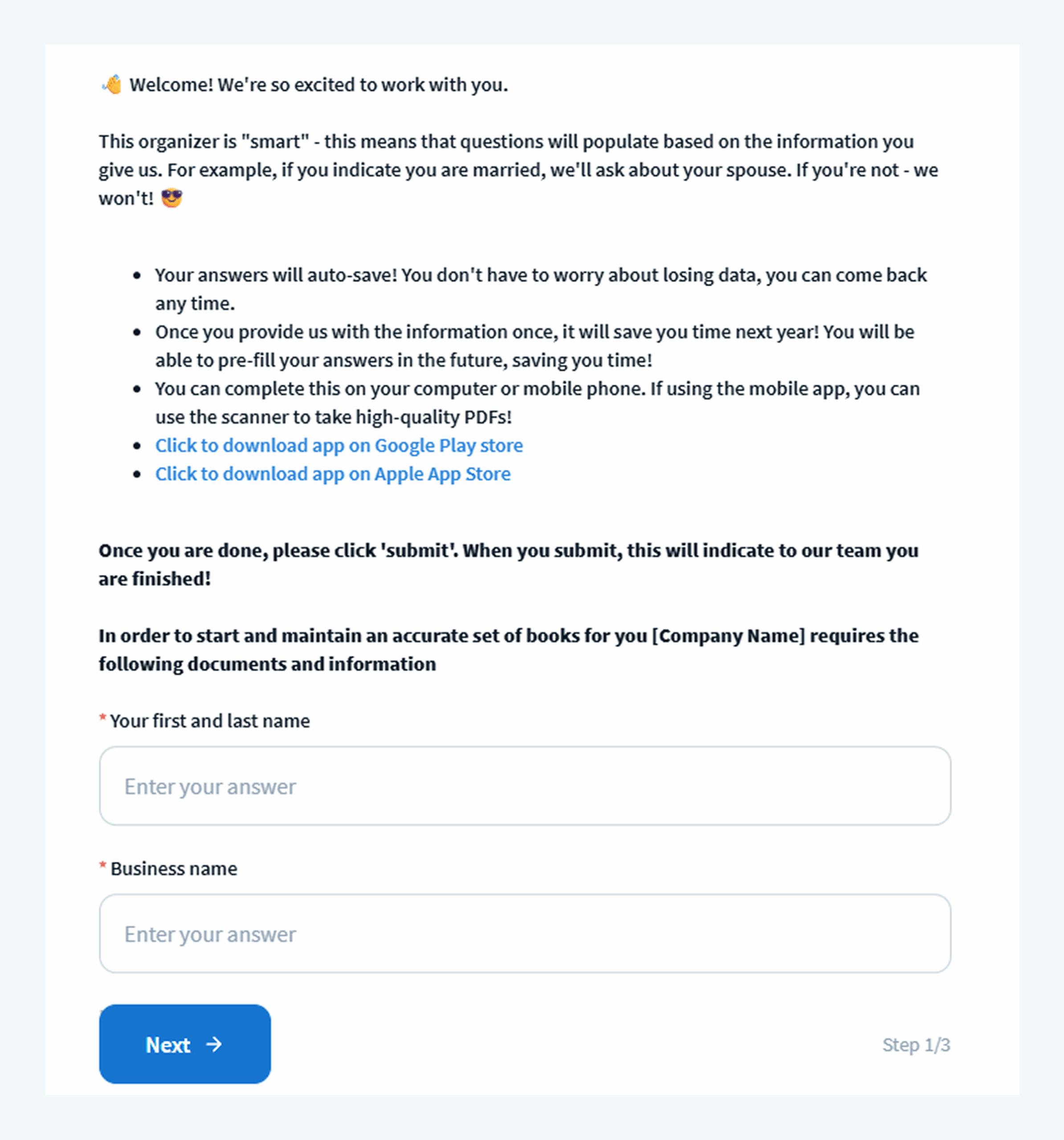 How to create a bookkeeping client intake form (with free template ...